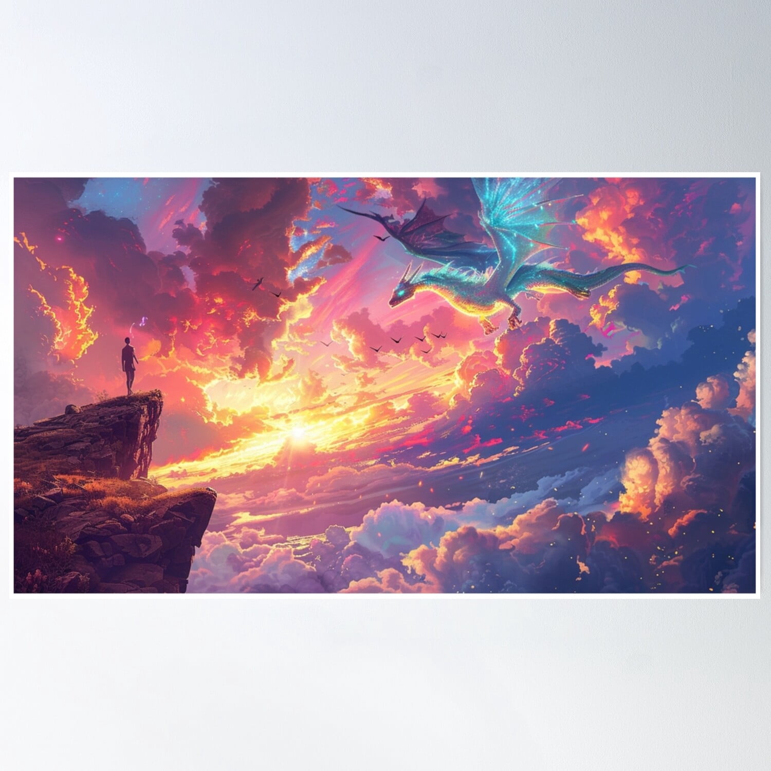 Dream Cloud Dragon Poster Wall Art, Modern Wall Decor, 12x18 UNFRAMED ...