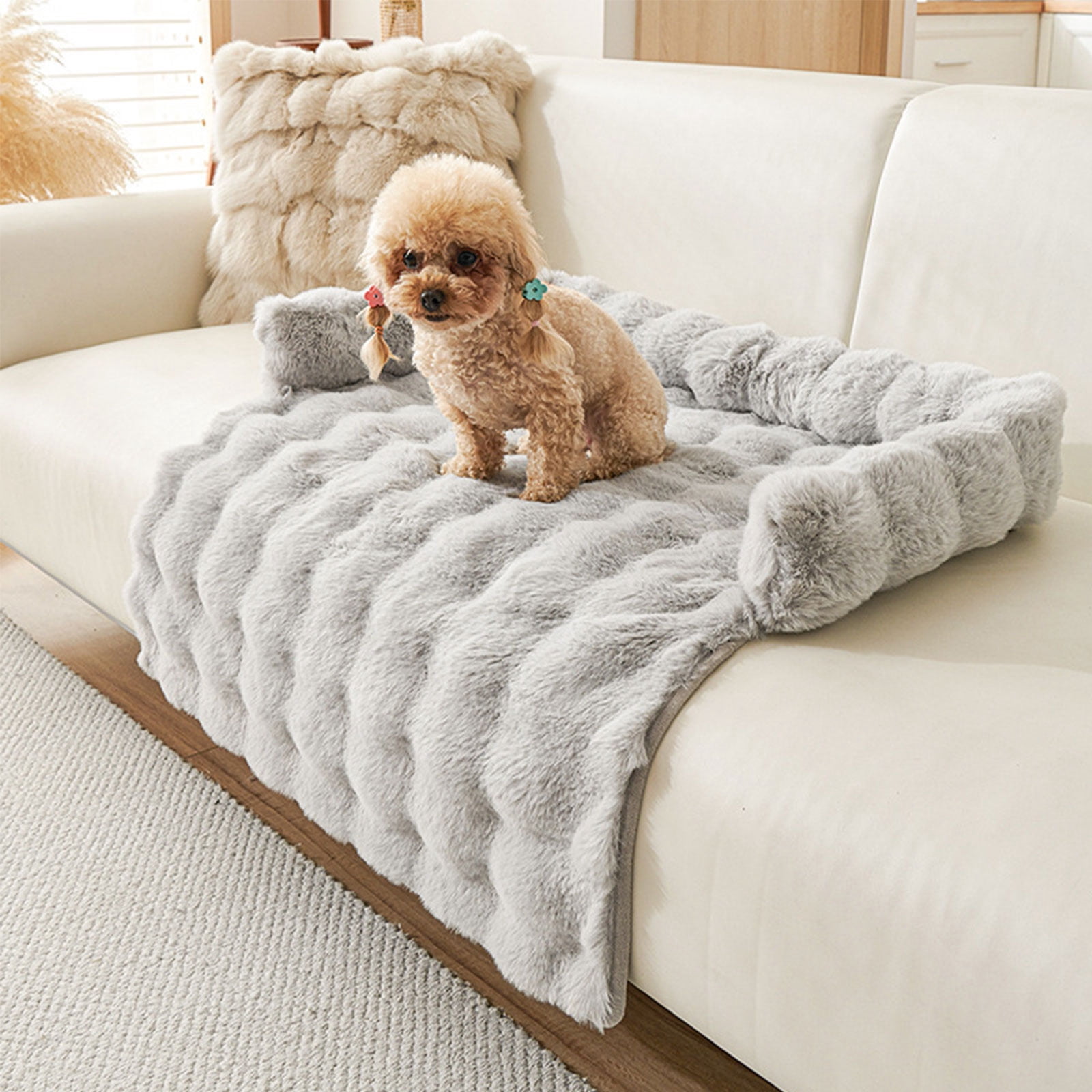 Dream Cloud Pet Sofa Bed, Flannel Plush Waterproof Dog Mat with Non ...