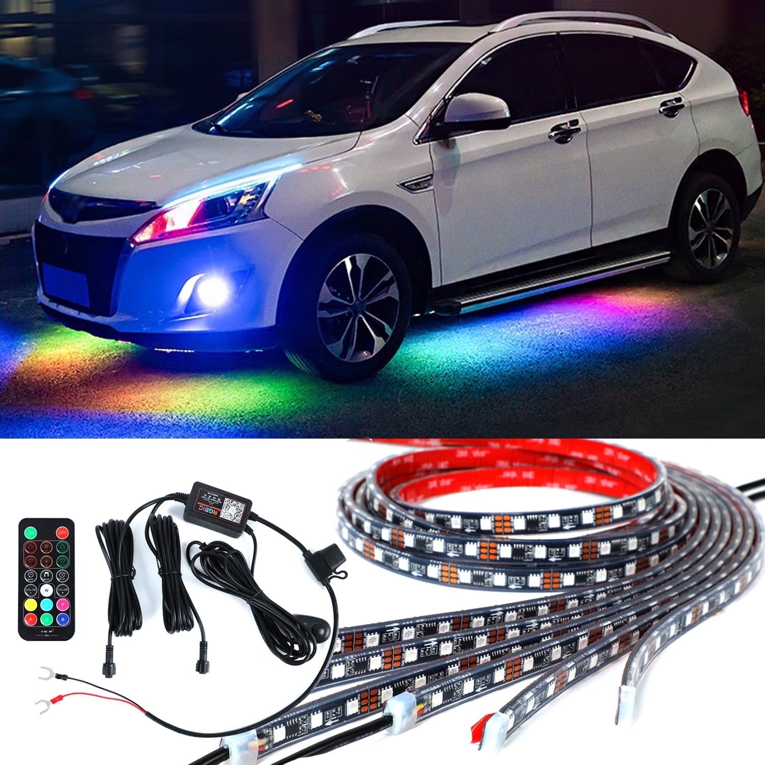 Dream Color Car Underbody Chasing Flow RGB Led Strip Under Glow Neon ...