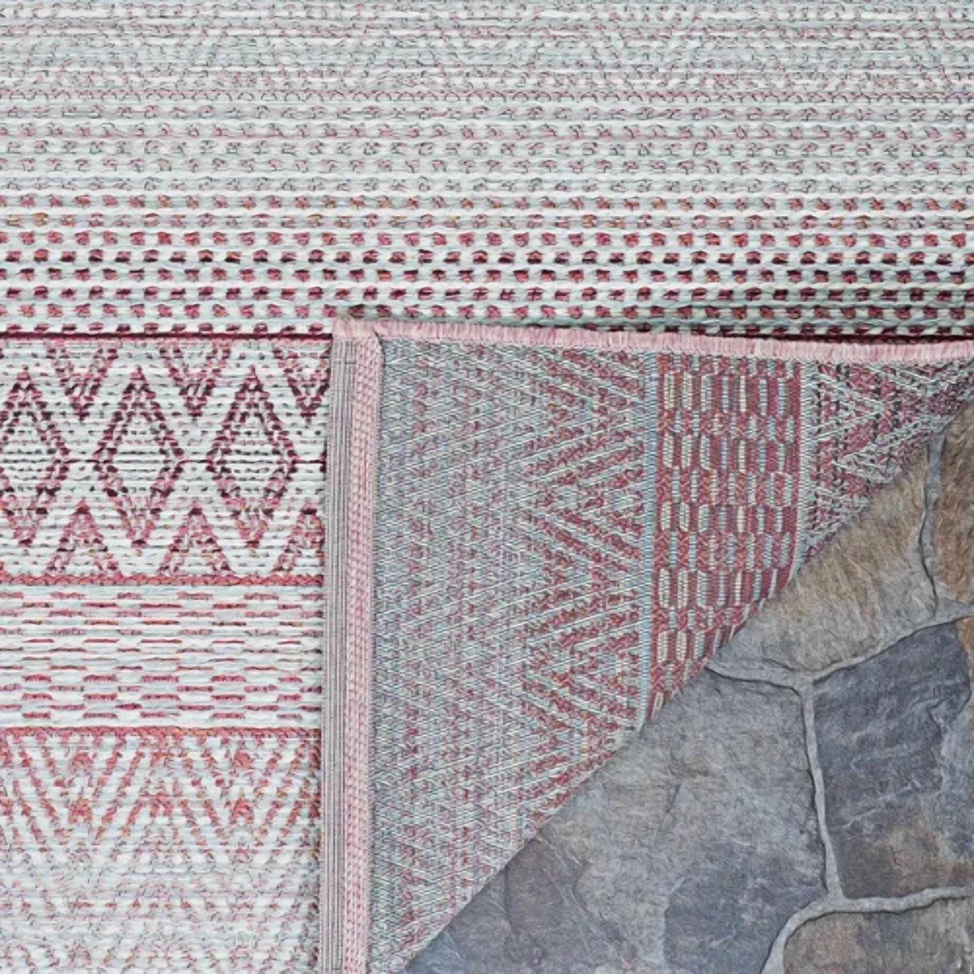 Dream Decor Rugs Vector Plait Indoor Outdoor Area Rug Pink/Ivory 2'3" x ...
