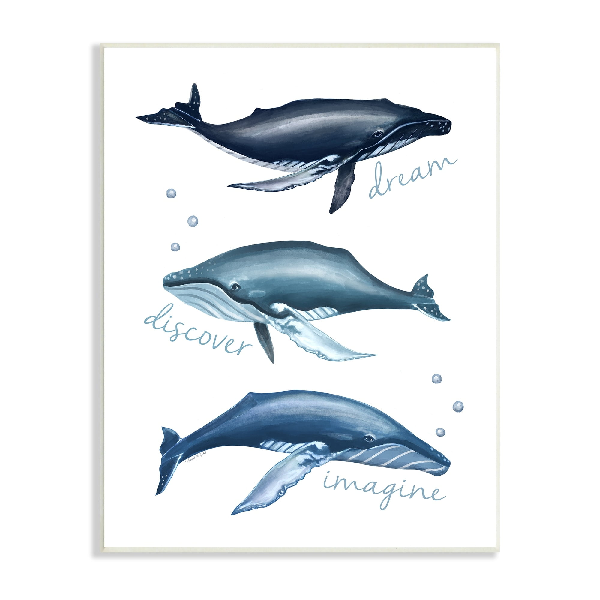 Dream Discover Imagine Inspirational Typography Nautical Whales Animals ...