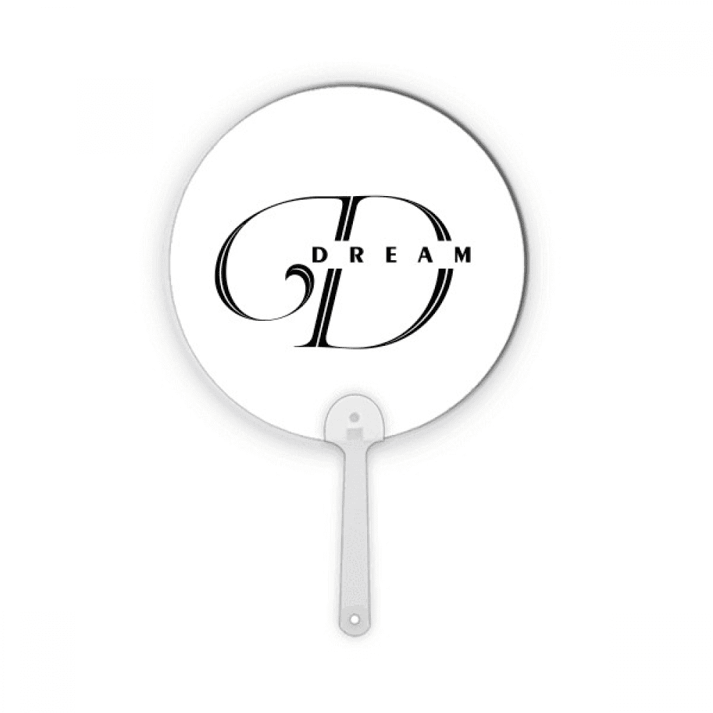 Dream Drink Letters Art Deco Fashion Plastic Round Handheld Fan ...