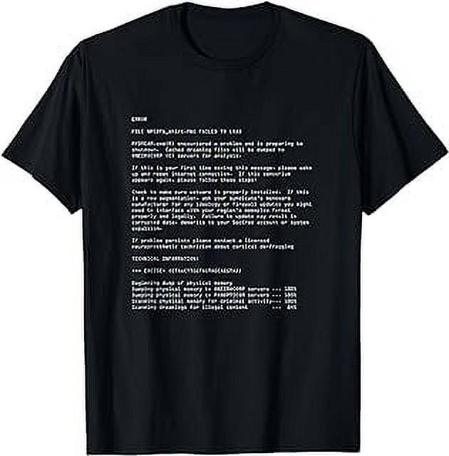 Dream Error - Cyberpunk Dystopia Blue Screen Parody Shirt - Walmart.com