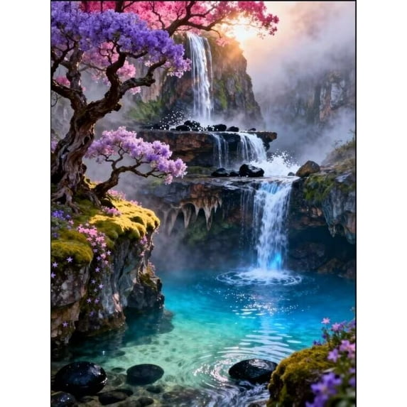 Dream Forest Waterfall Diamond Art Kits for Adults - 5D Colorful ...