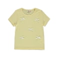 Dream Girl Girls' Bow T-Shirt Color: yellow Size: 10 - 12 - Walmart.com