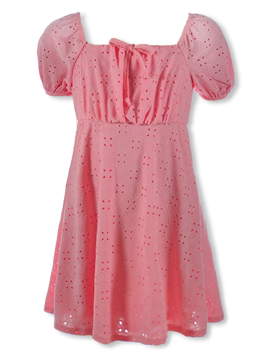 Dream Girl Girls' Eyelet Dress - pink, 10 (Big Girls) - Walmart.com