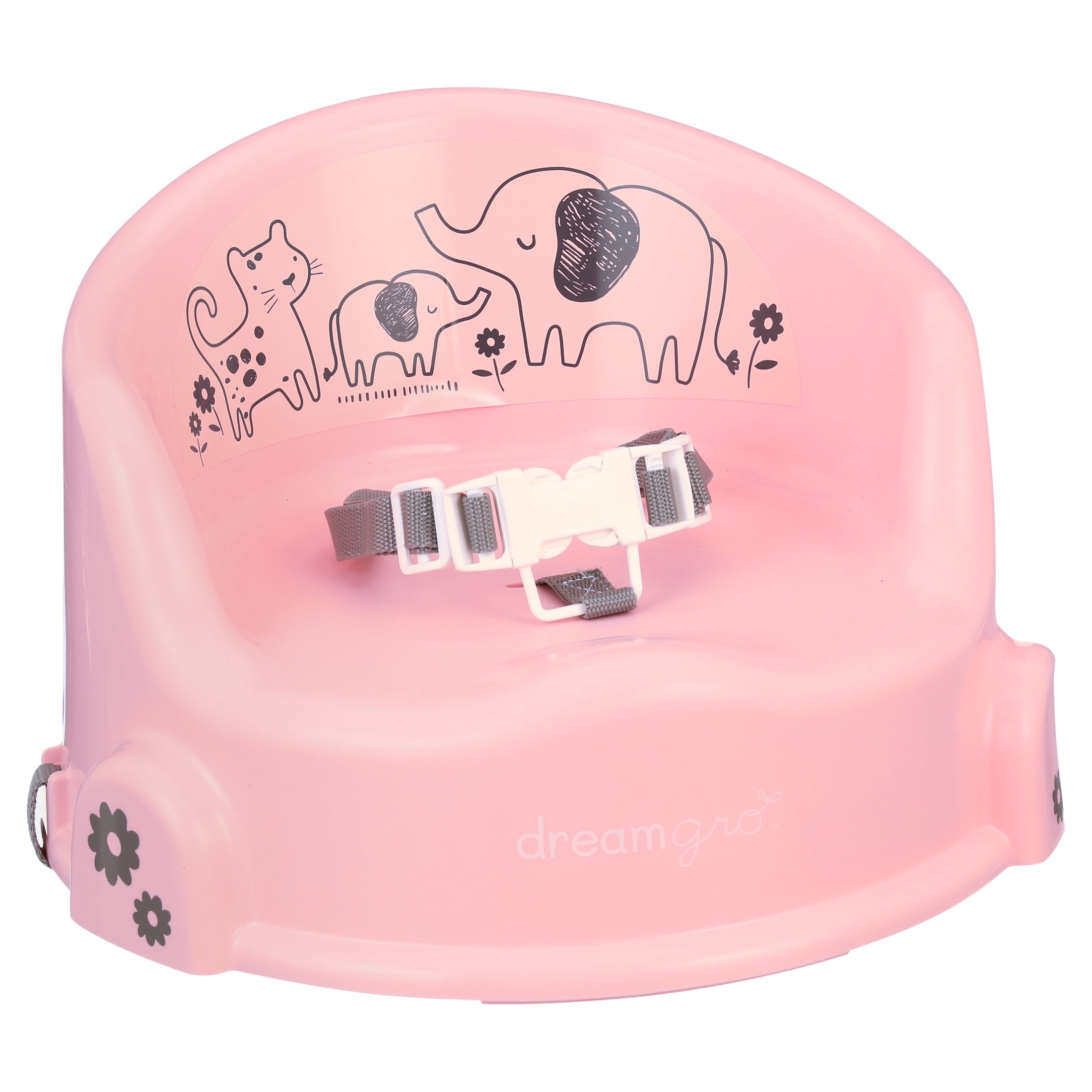 Dream Gro Toddler Feeding Booster Seat, Unisex, Pink Elephants ...