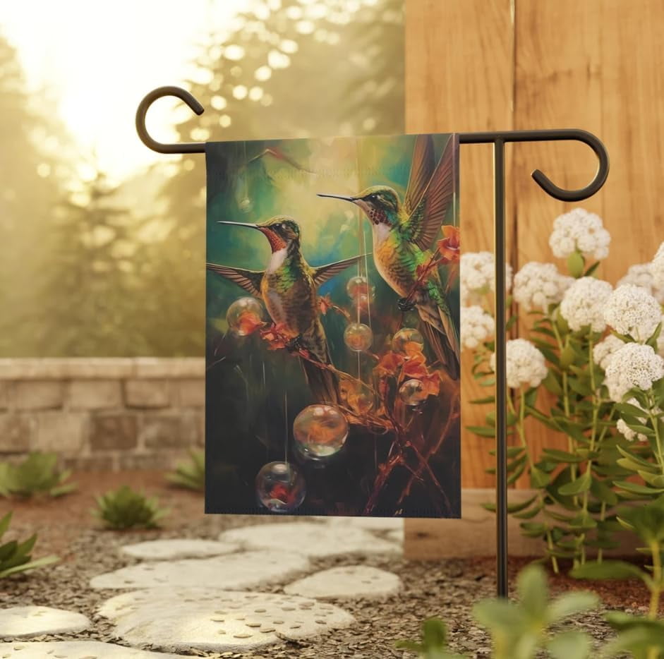 Dream Hummingbird Floral Love Flower Bird Home And Garden Flag House ...