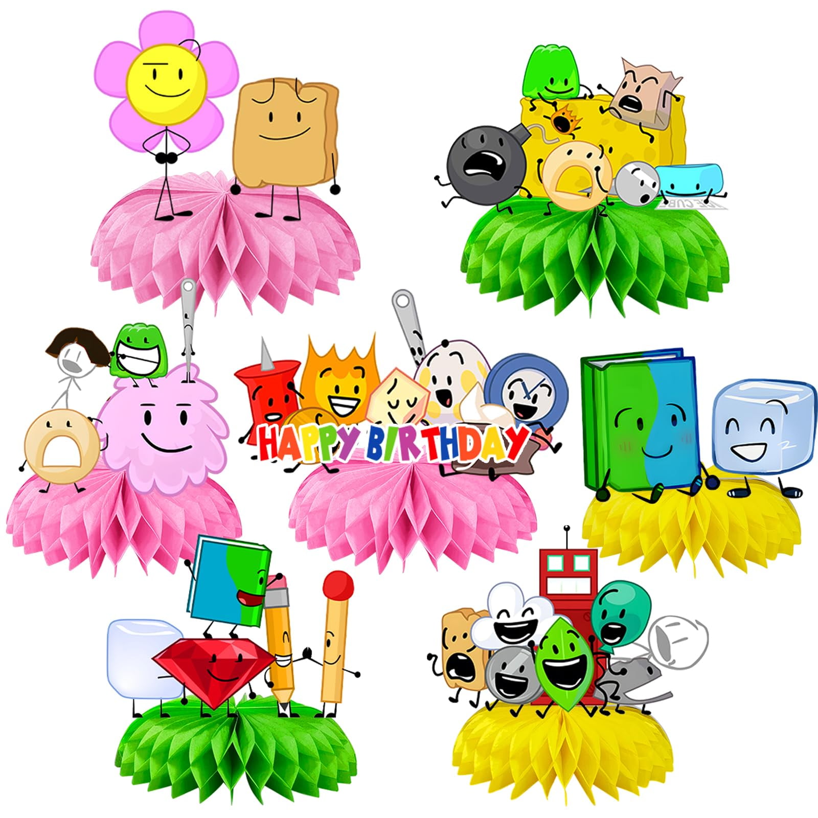Dream Island Birthday Party Decorations, 7Pcs BFDI Theme Party ...