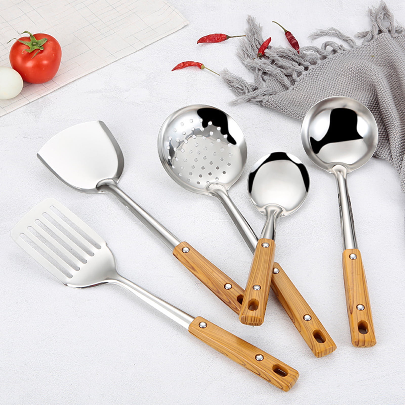 Dream Lifestyle 1 Pcs Specialty Chinese Wok Utensils, Stainless Steel ...