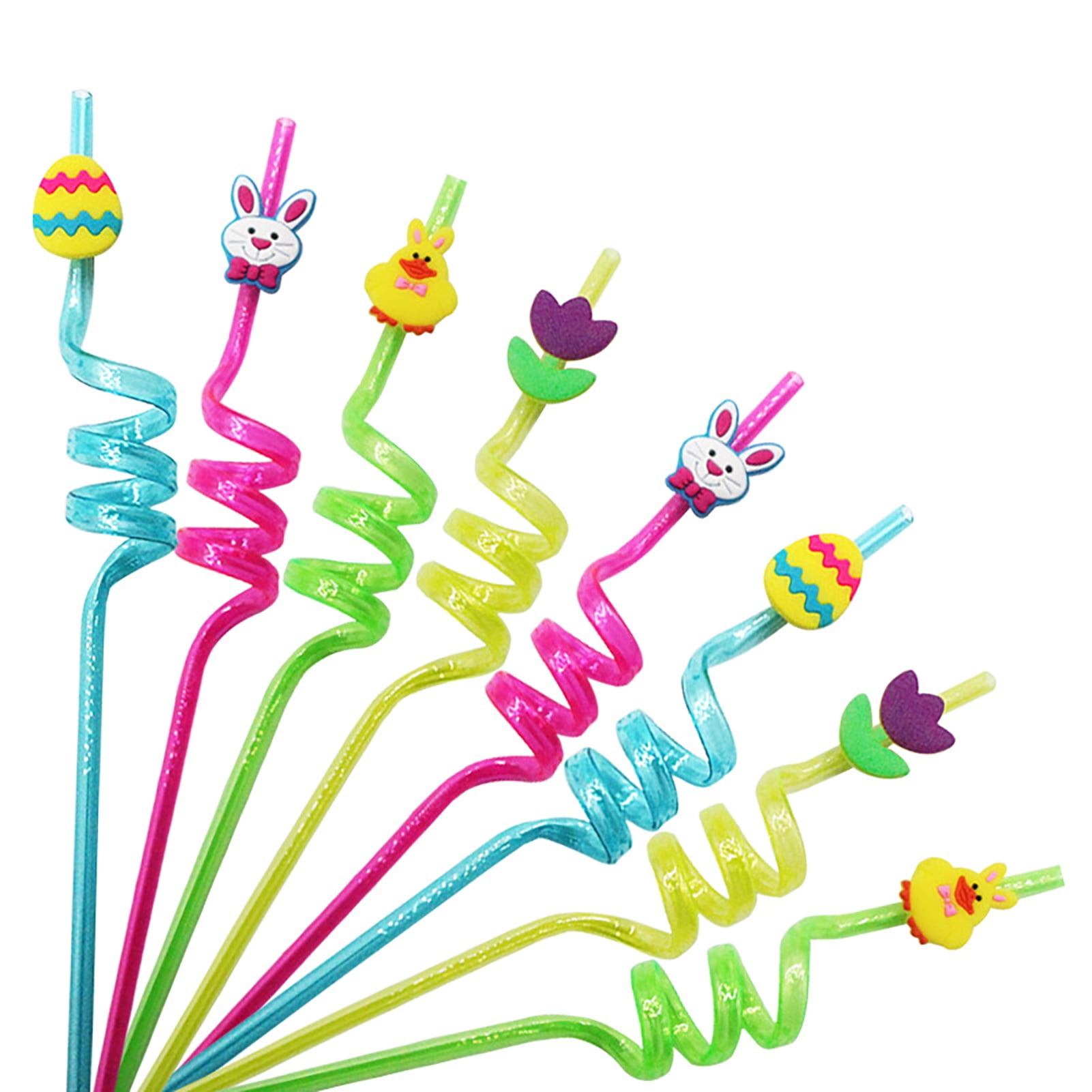 Dream Lifestyle 12 PCS Easter Drink Straws,Reusable Animal Plastic ...