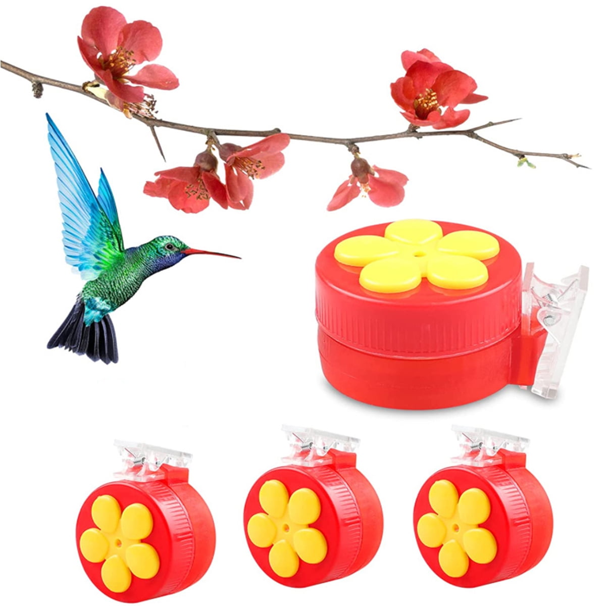 Dream Lifestyle 4Pcs/Set Hummingbird Ring Feeder Feeding Perch Hand ...