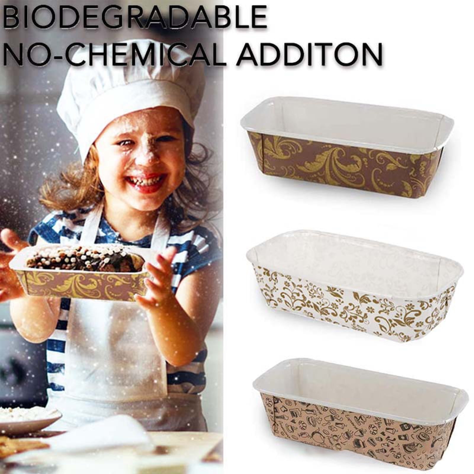 Dream Lifestyle 50Pcs/Set Kraft Paper Bread Loaf Pan Disposable ...