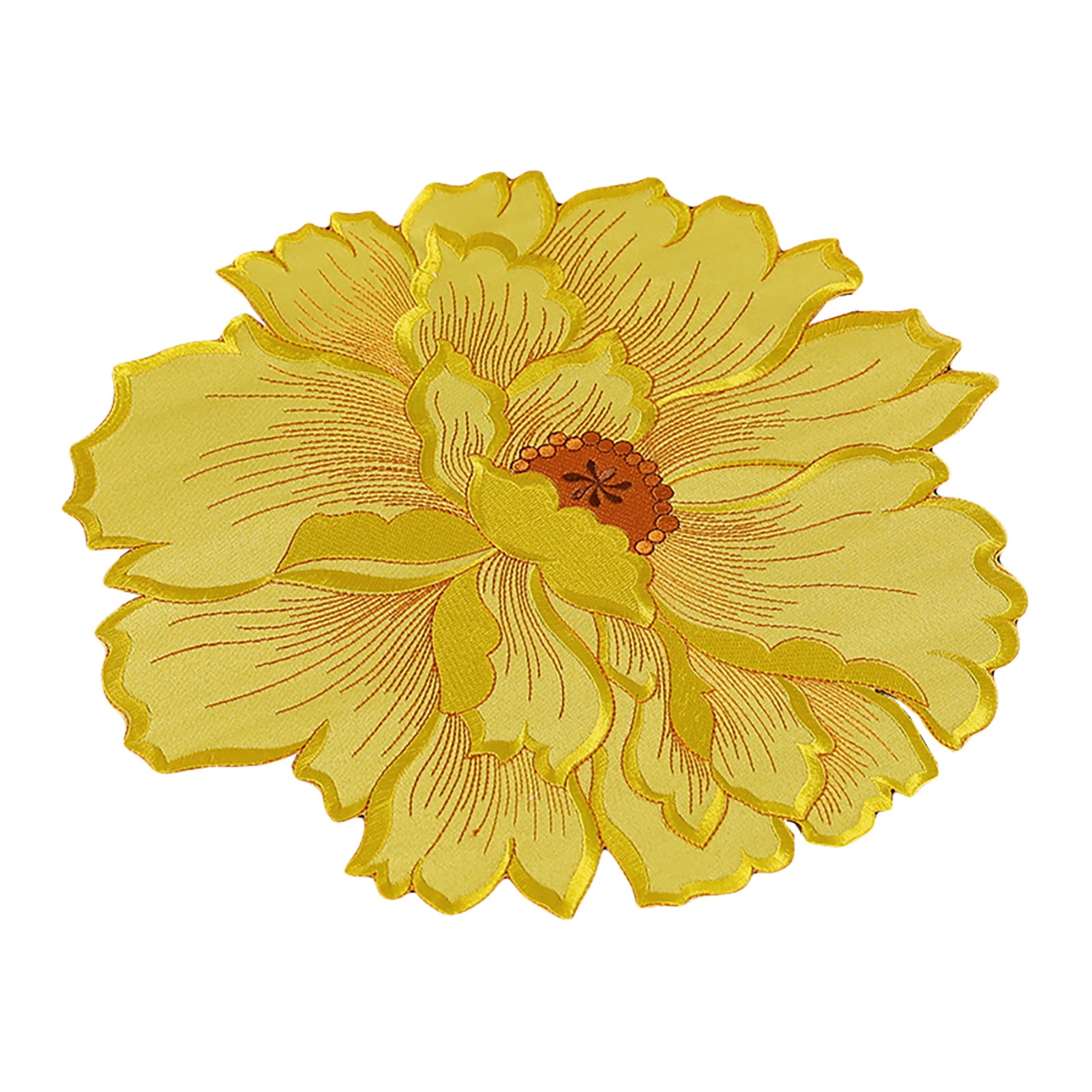 Dream Lifestyle Embroidered Placemat Round Placemats Doily Floral ...