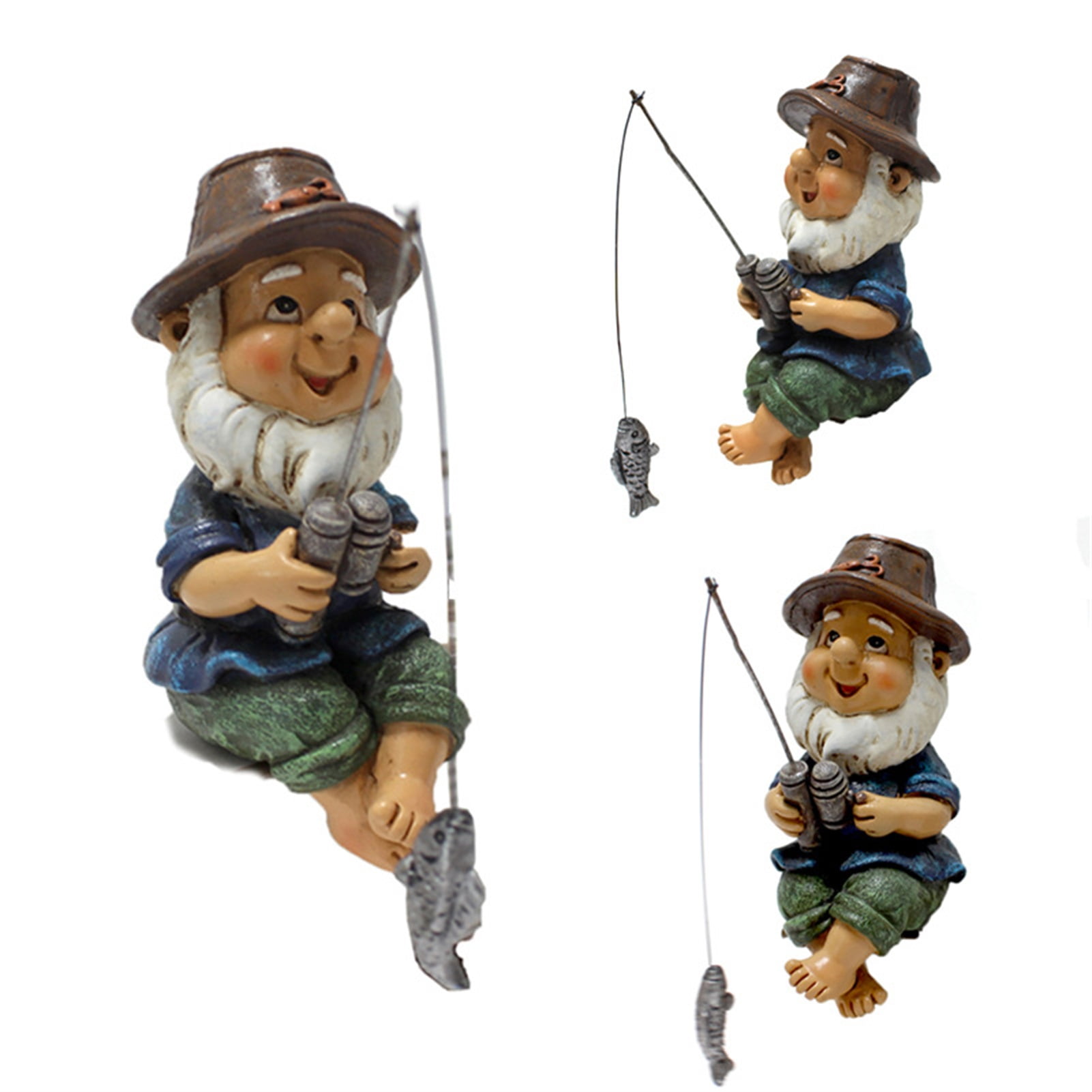 Dream Lifestyle Garden Gnome Statue - Resin Fishing Gnome Dwarf Elf ...
