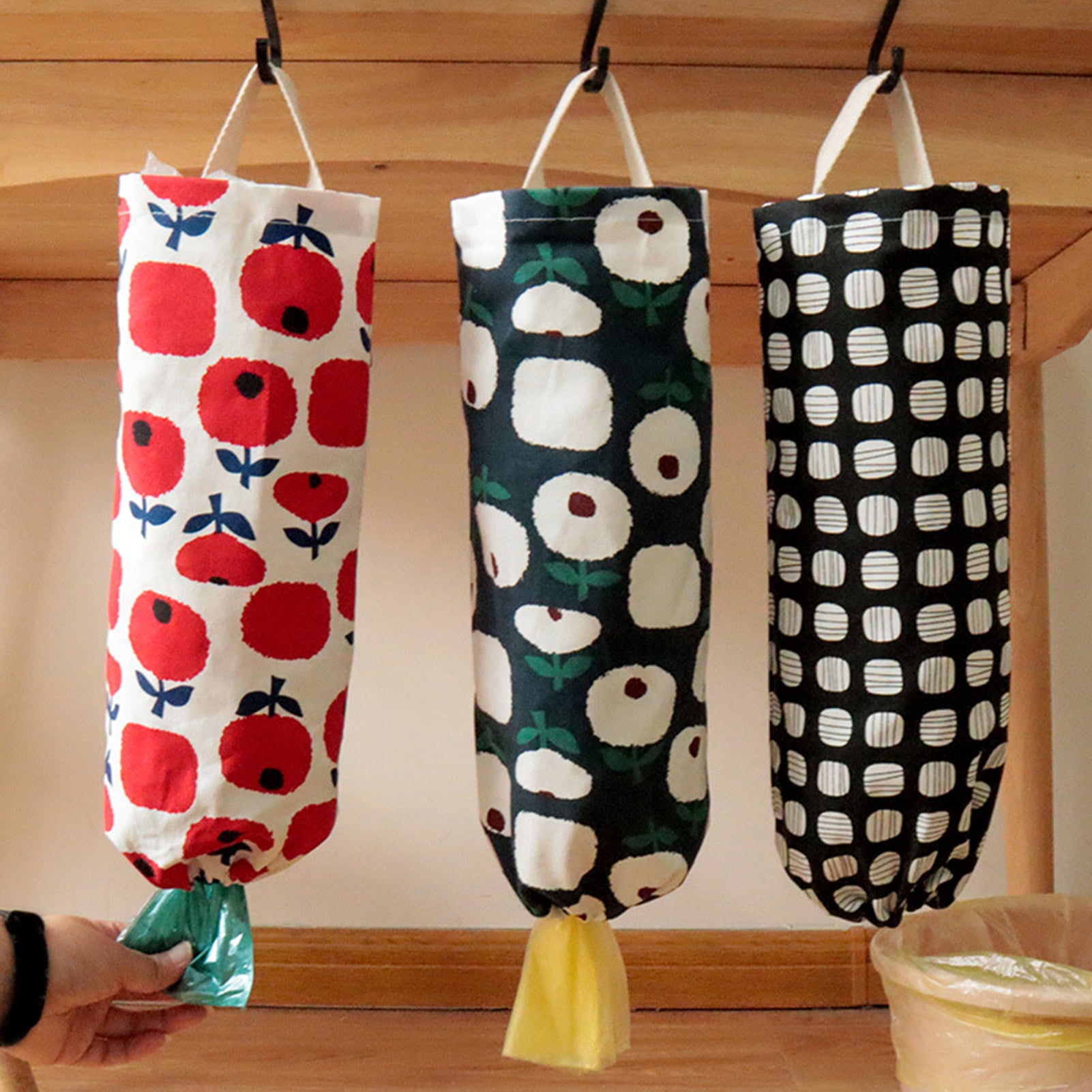 Dream Lifestyle Fabric Storage Holder, Wall-Mounted Grocery/Trash Bag ...