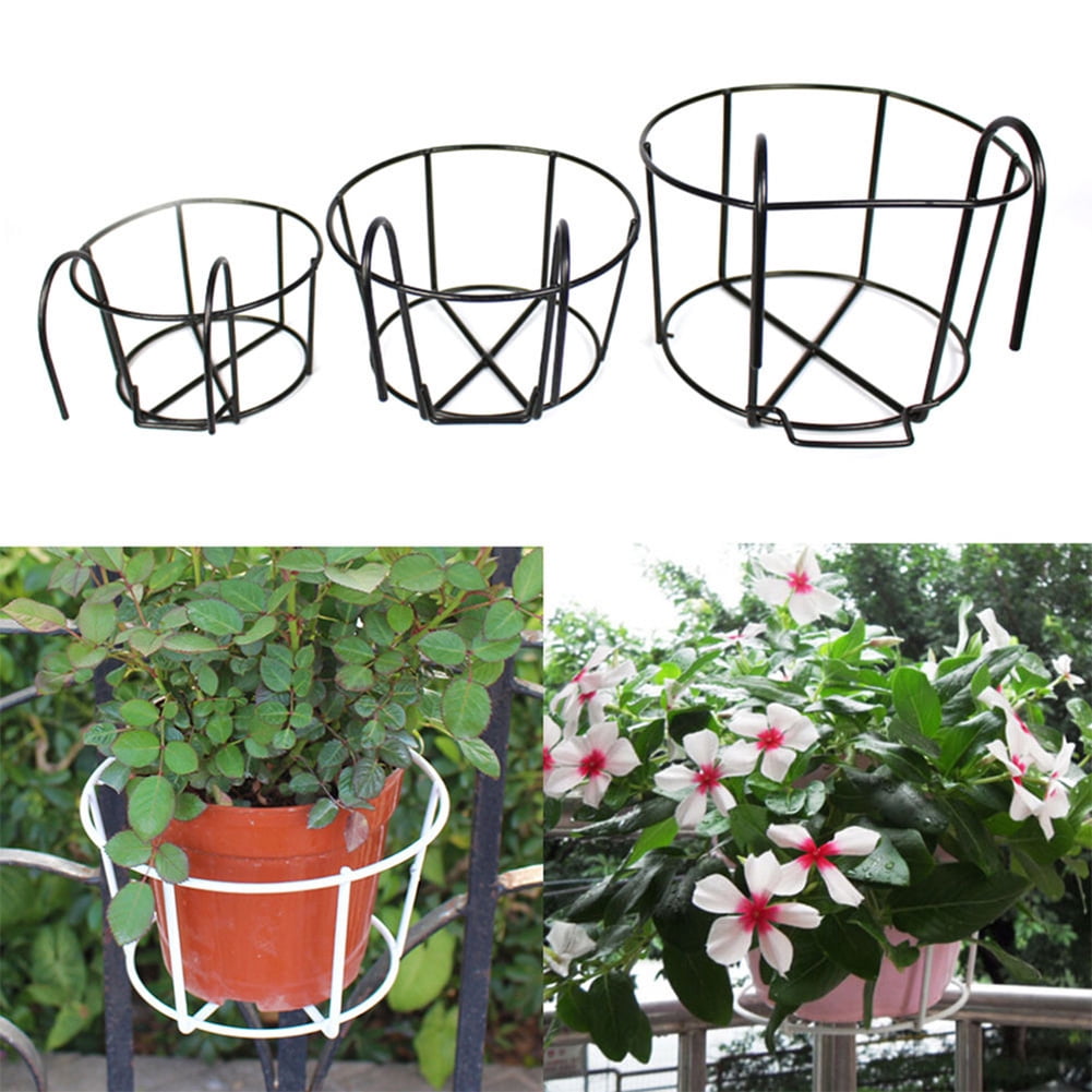 Dream Lifestyle Round Metal Hanging Railing Planters,Hanging Railing ...