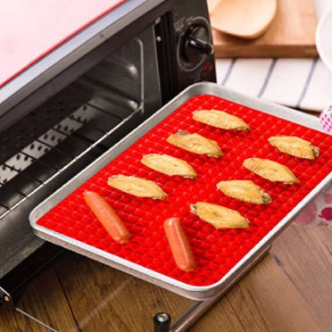 Leaveforme Silicone Non-Stick Bakeware, Red Pyramid Pan Baking Mat ...