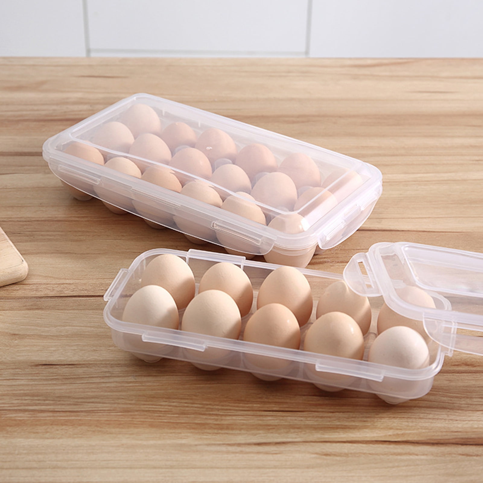 Dream Lifestyle Stackable Fridge Egg Storage with Lid, 10/18 Grid Egg ...