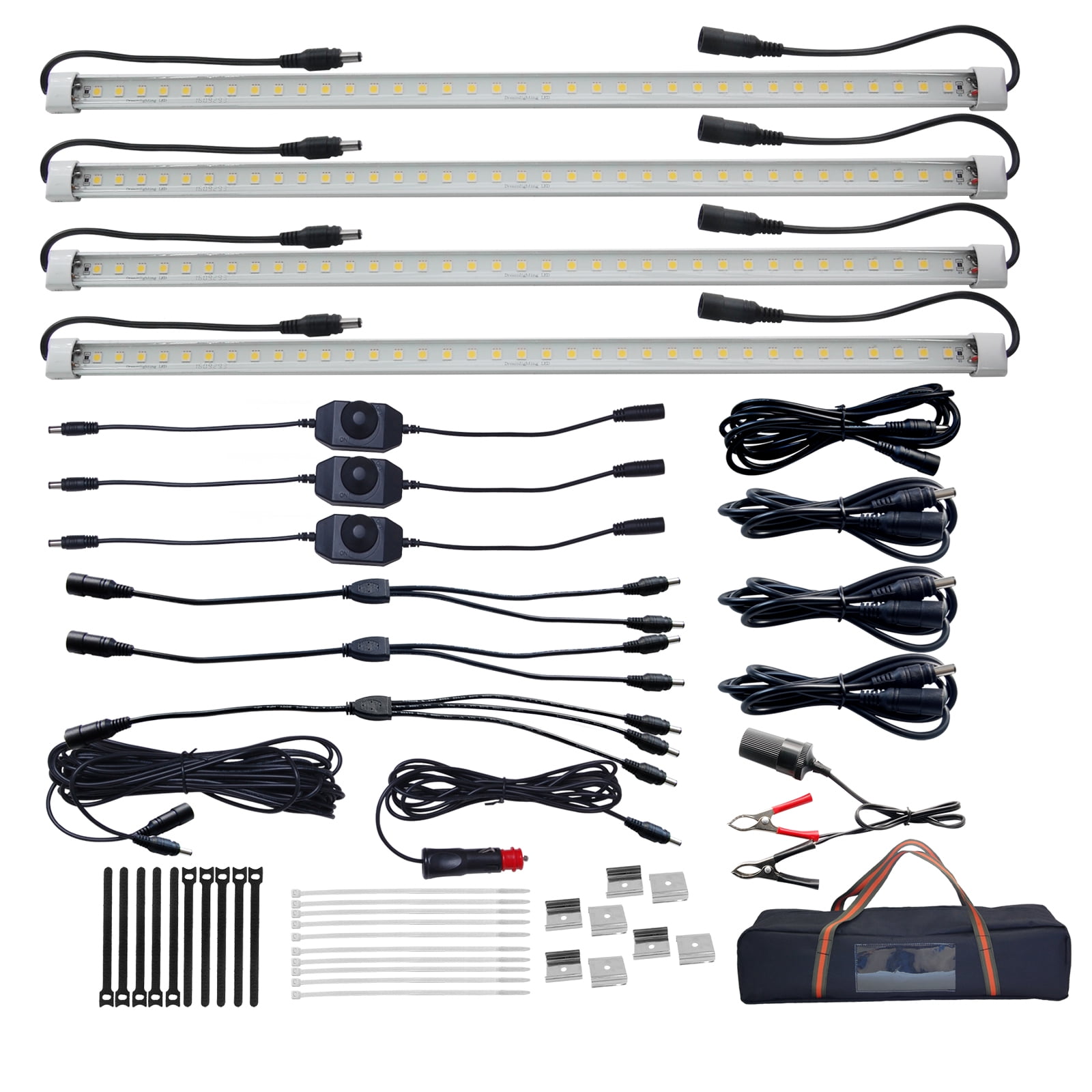 Dream Lighting 12volt DC Joinable LED Camping Light Kit Rigid Trailer ...