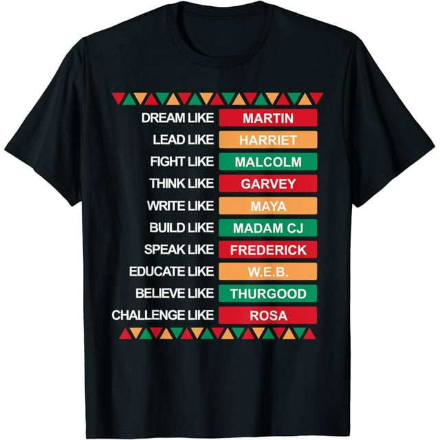 Dream Like Martin Black History Month African Celebration T-Shirt ...