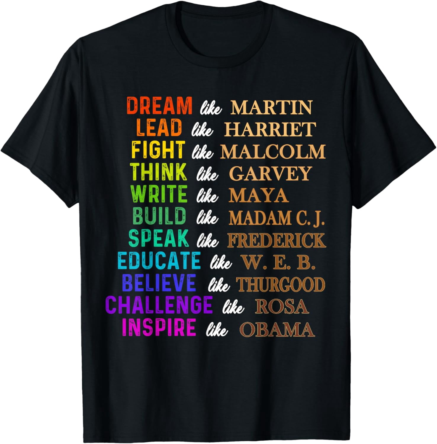 Dream Like Martin Lead Like Harriet The Black History Month Mens T ...