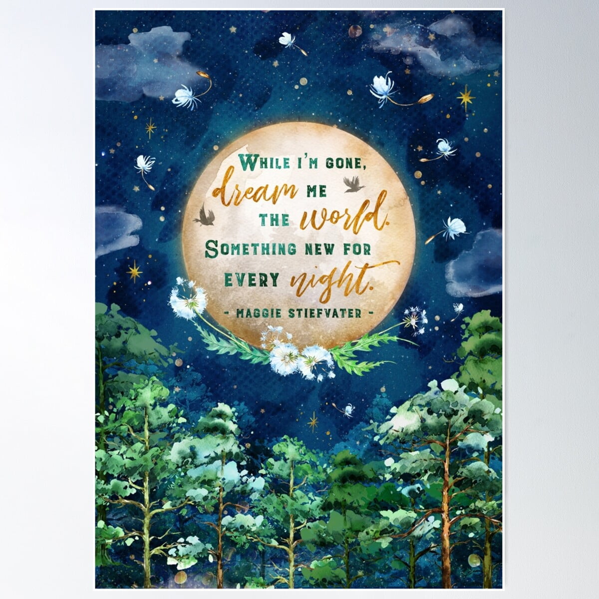 Dream Me The World Poster Wall Art, Modern Wall Decor For Living Room ...