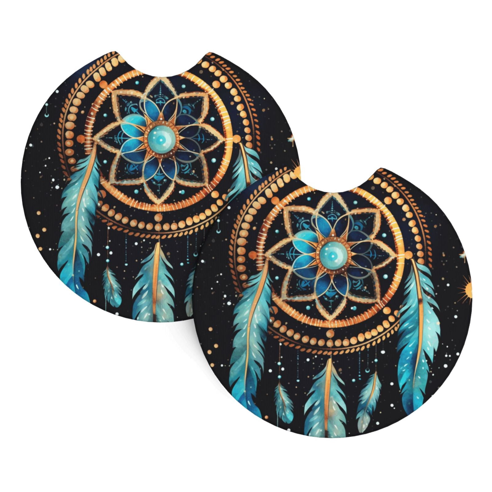 Dream Native American Indian Tribal Starry Car Cup Holder Pad 2-Pack ...