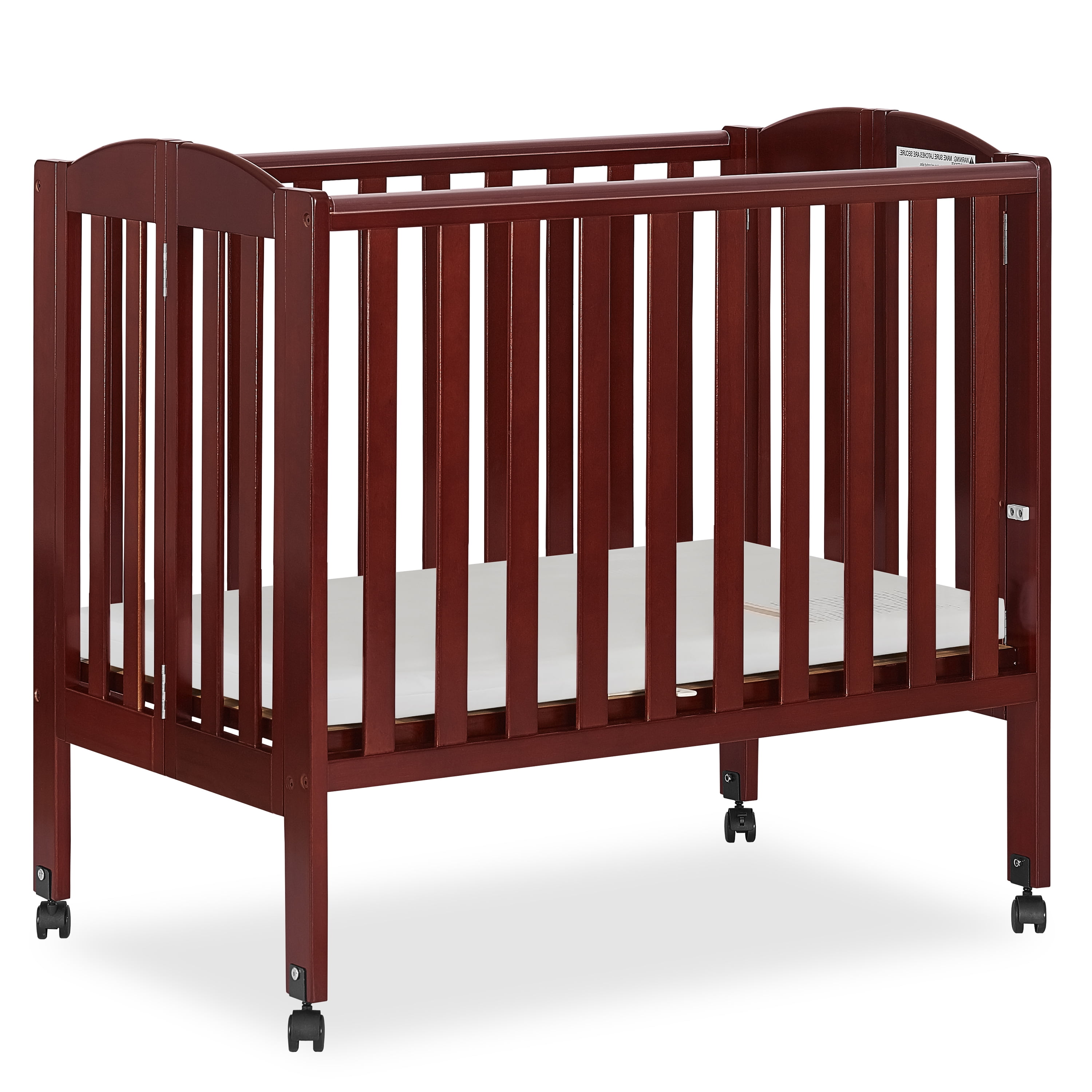 Dream On Me 2-in-1 Folding Portable Mini Crib, Cherry - Walmart.com
