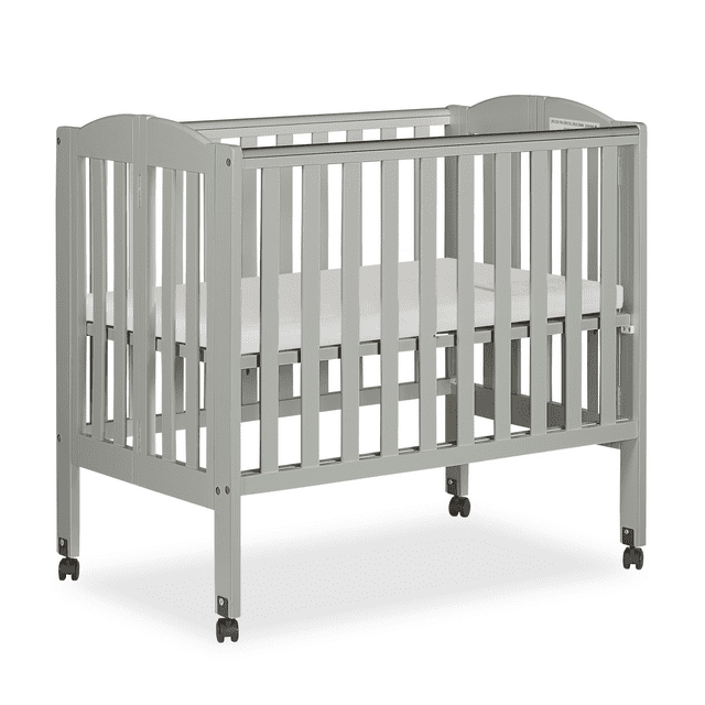 Dream On Me 2-in-1 Folding Portable Mini Crib, Cool Grey - Walmart.com