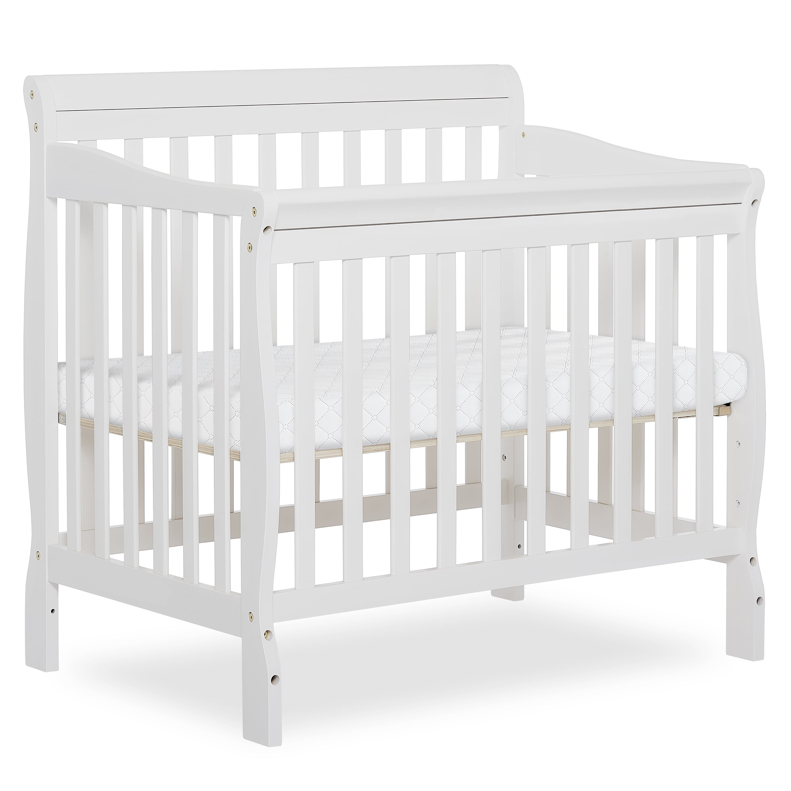 Dream On Me Aden 4-in-1 Convertible Mini Crib In White, Greenguard Gold ...