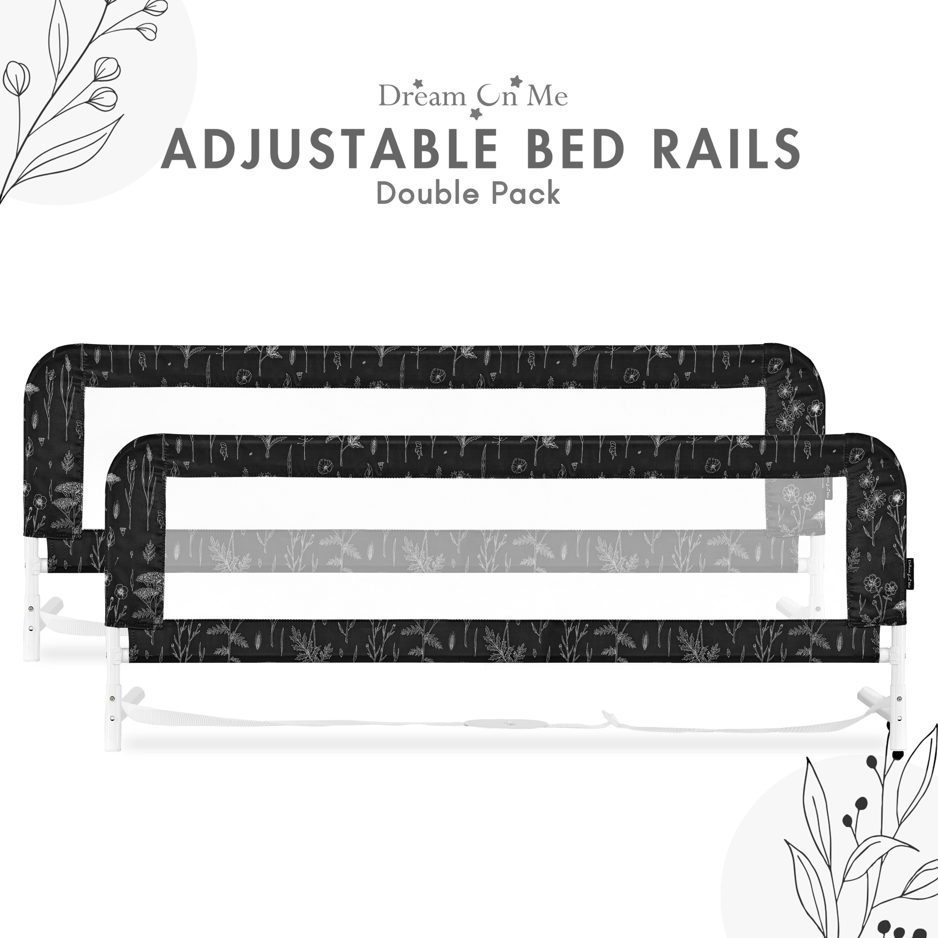 Dream On Me Adjustable Mesh Bed Rail Double Pack, Breathable and ...