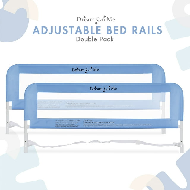 Dream On Me Adjustable Mesh Bed Rail Double Pack, Breathable and ...