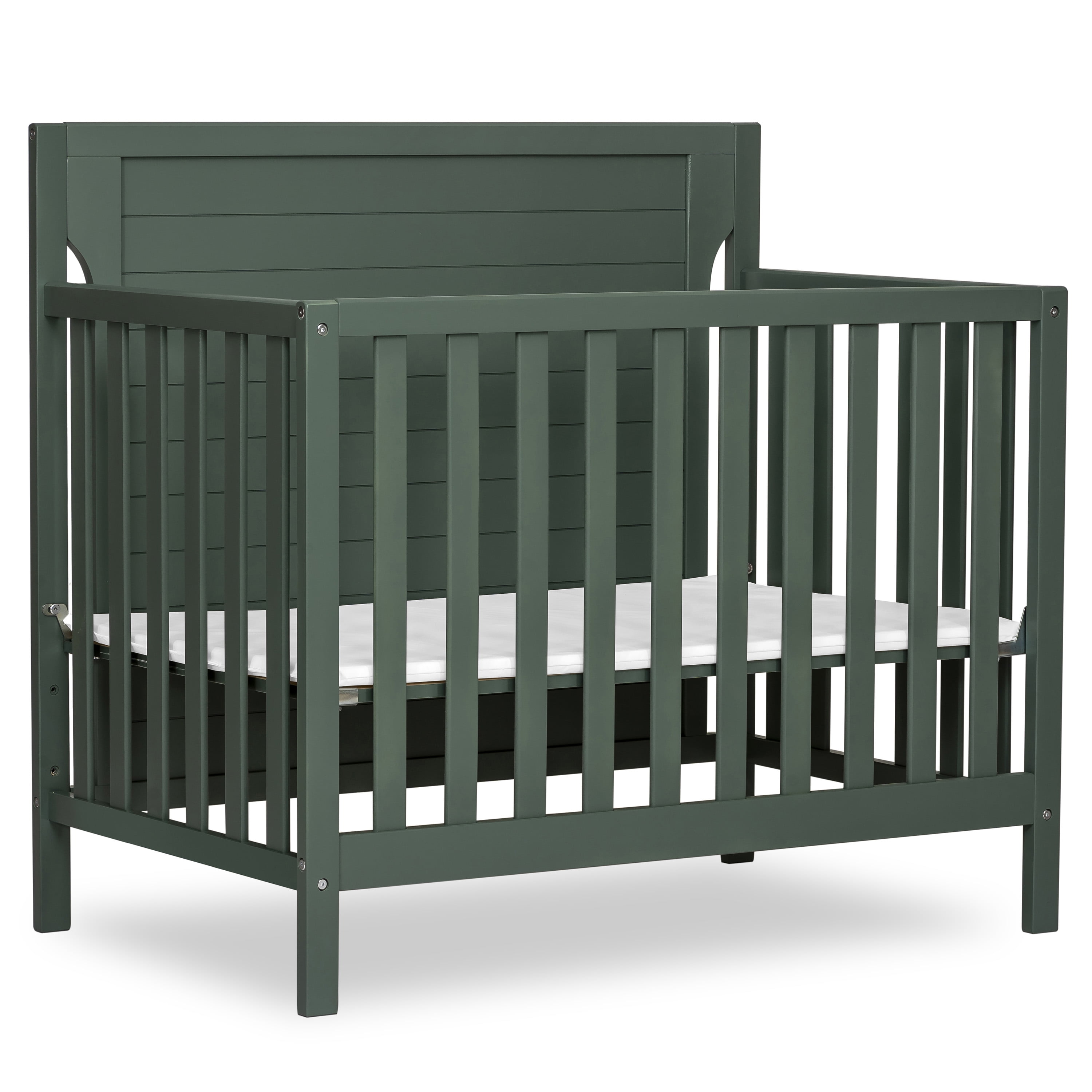 Dream On Me Bellport 4 in 1 Convertible Mini Crib In Green - Walmart.com