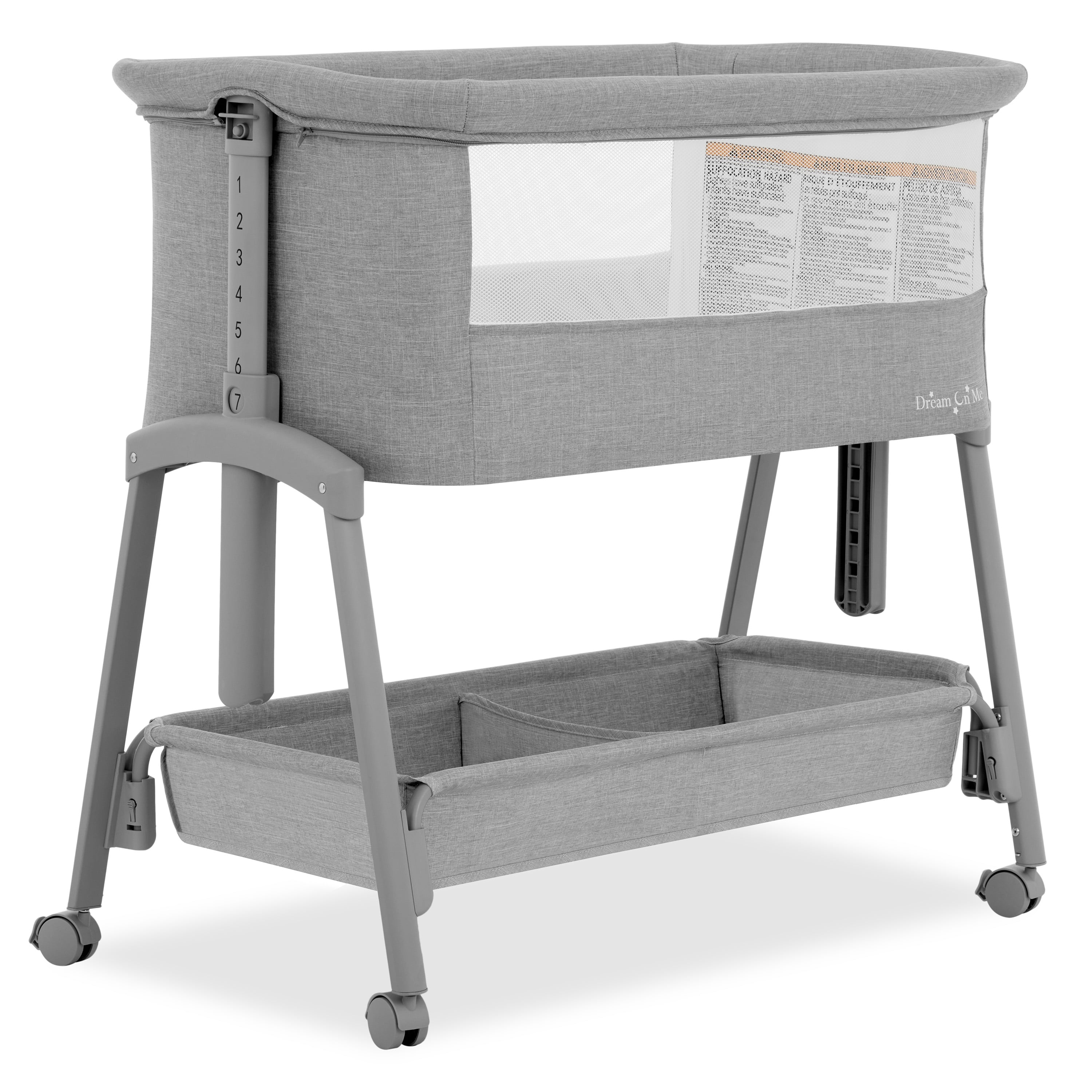 Dream On Me Calypso Portable Bassinet With Wheels, Gray - Walmart.com