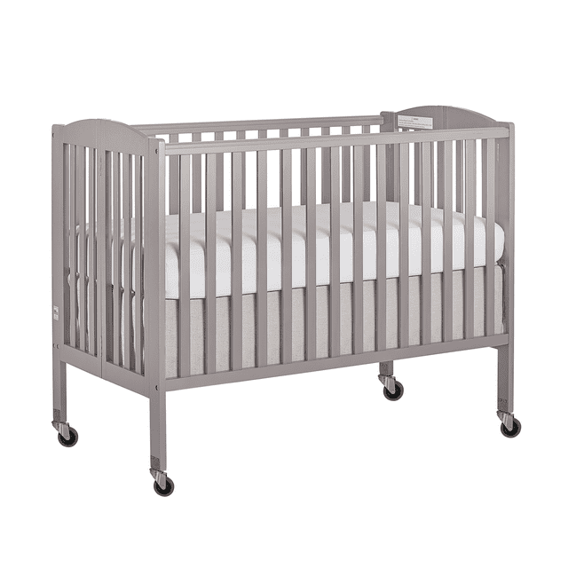 Dream On Me Folding Full Size Convenience Crib in Steel Grey, Comes ...