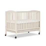Dream On Me Jett Non-Full Size Folding Crib in White, Patented Folding ...