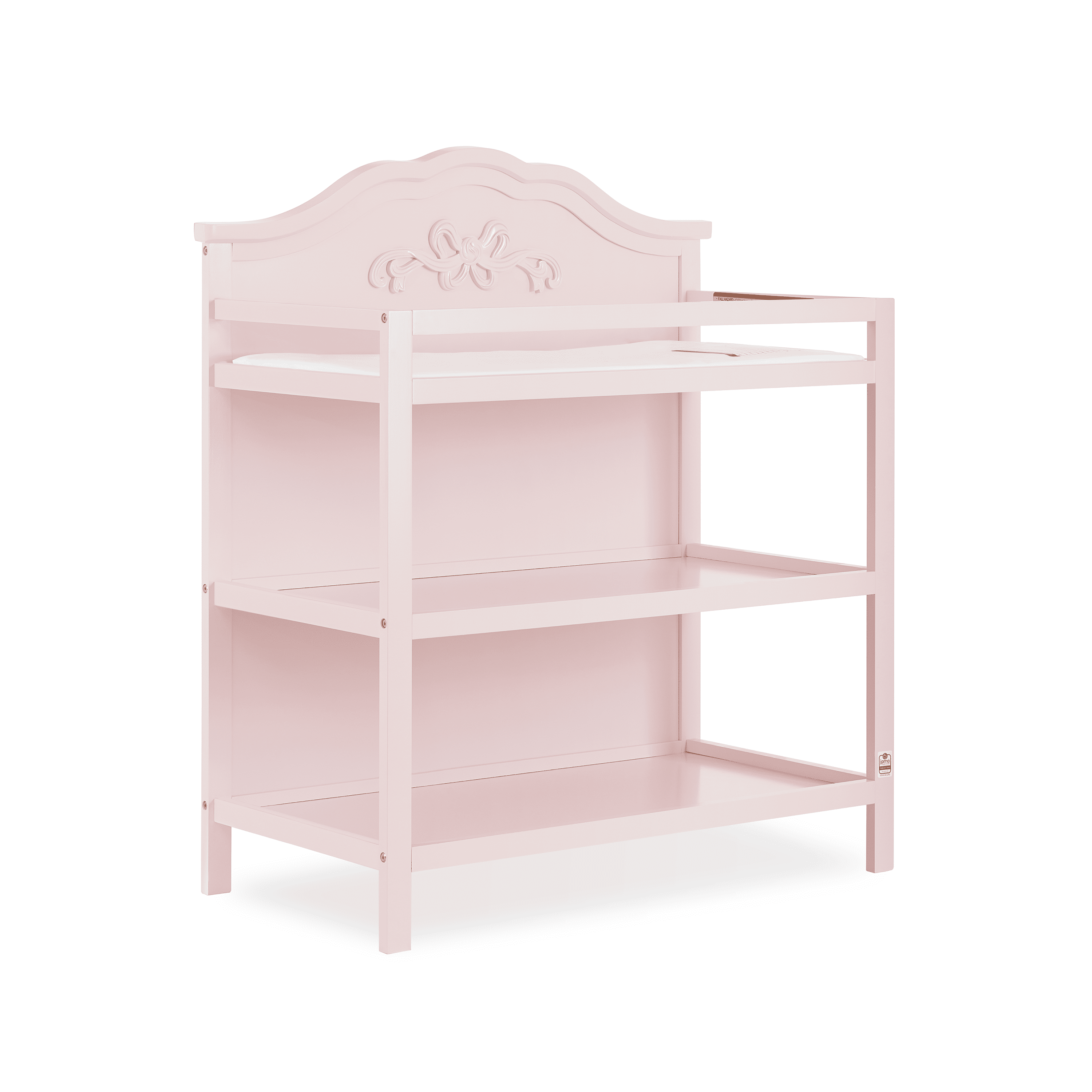 Dream On Me Jasmine Changing Table with Fixed Shelves, Blush Pink, 1 ...