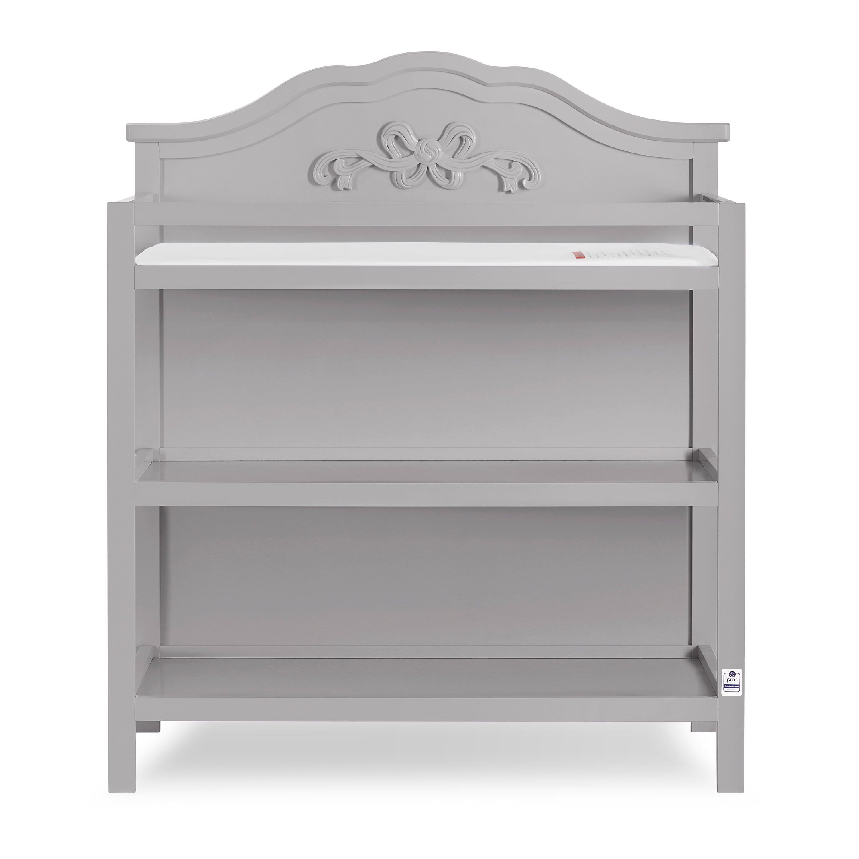 Dream On Me Jasmine Changing Table with Fixed Shelves, Platinum, 1 ...