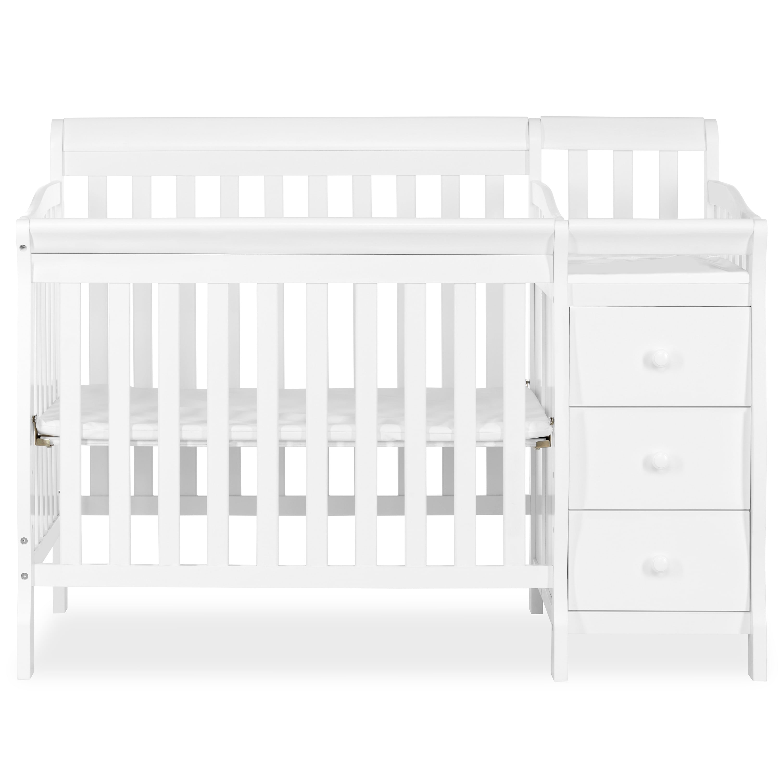 Dream On Me Jayden 4-in-1 Mini Convertible Crib and Changer for Small ...