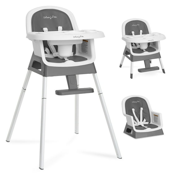 Dream On Me Lightweight & Convertible Curio Sit N Seek High Chair, Grey ...