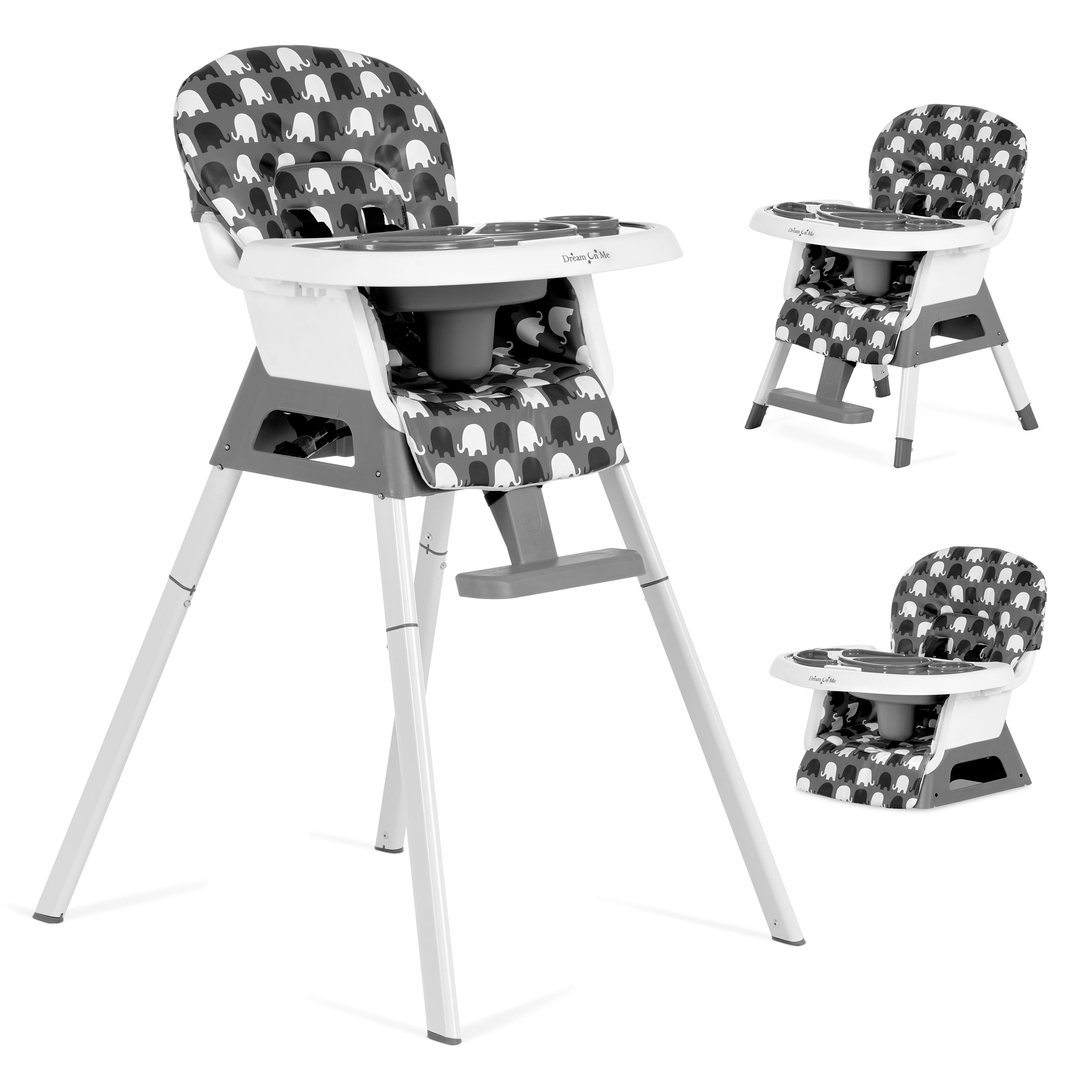 Dream On Me Lightweight & Convertible Curio Sit N Seek High Chair, Grey ...
