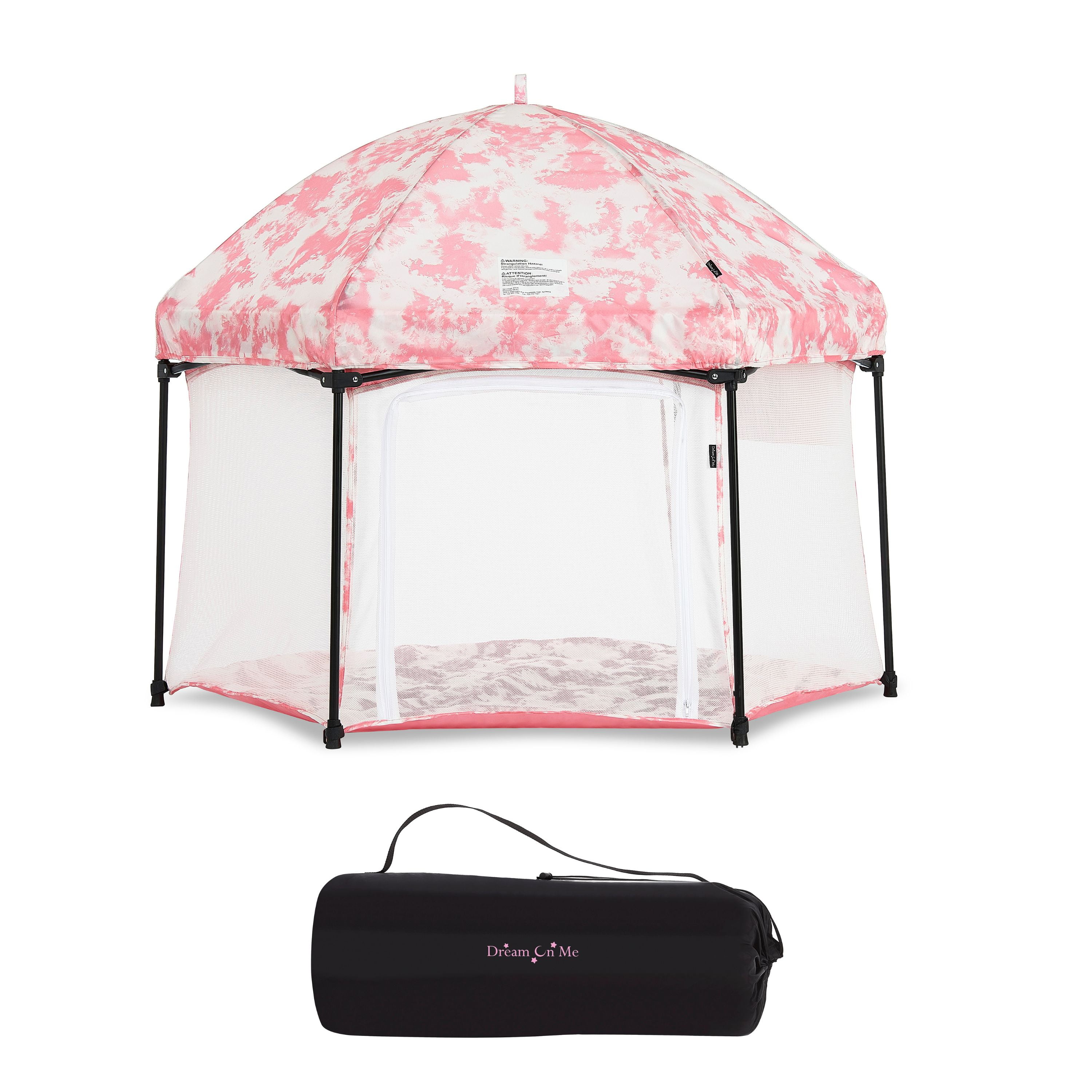 Dream On Me Onyx Baby Play Yard Set with Canopy, Blush Pink, Unisex ...