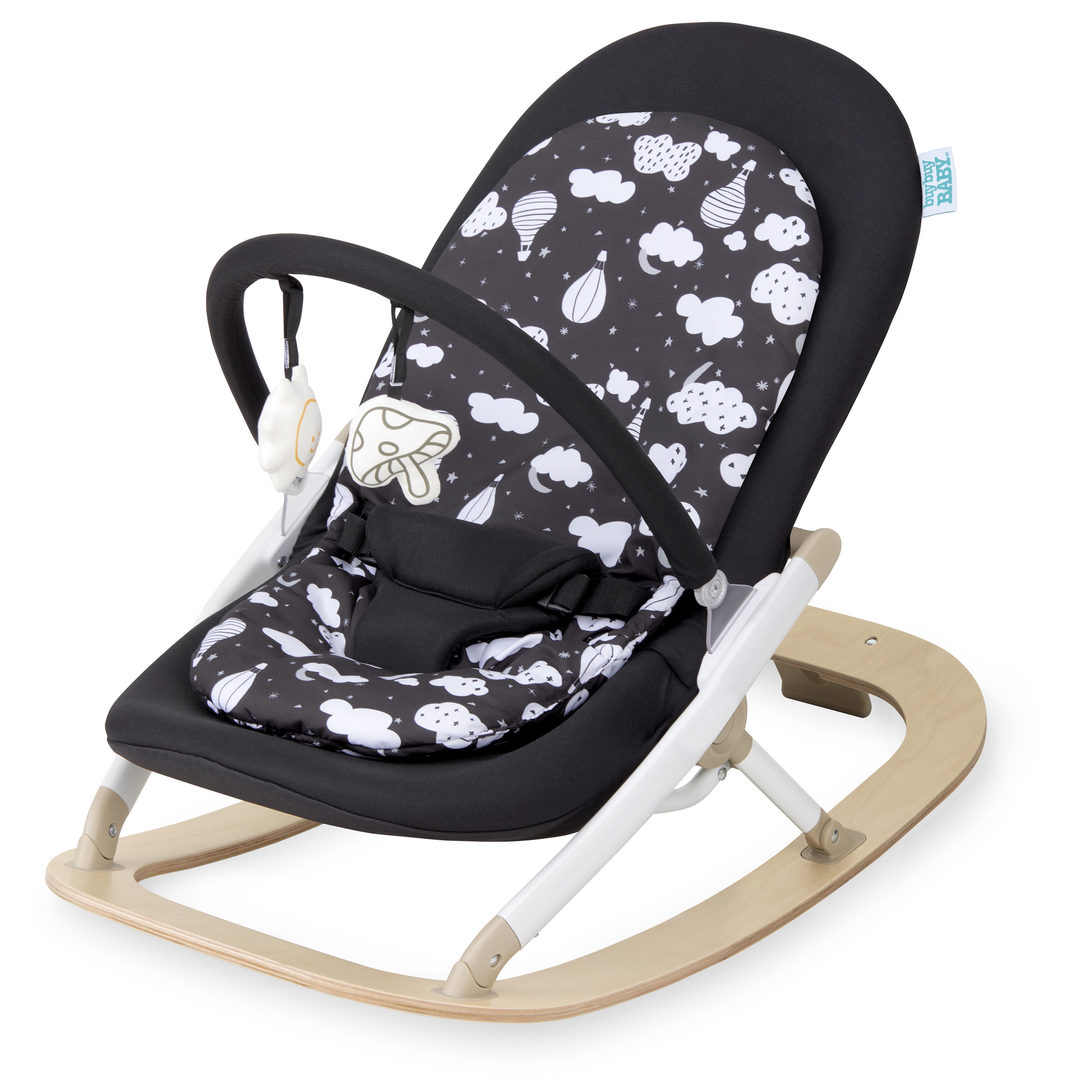 Dream On Me SleekSway Portable Rocker, Black White - Walmart.com