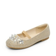 Bocca Girl's Silver Glitter Ballet Flat Ankle Strap Ballerina Flat ...