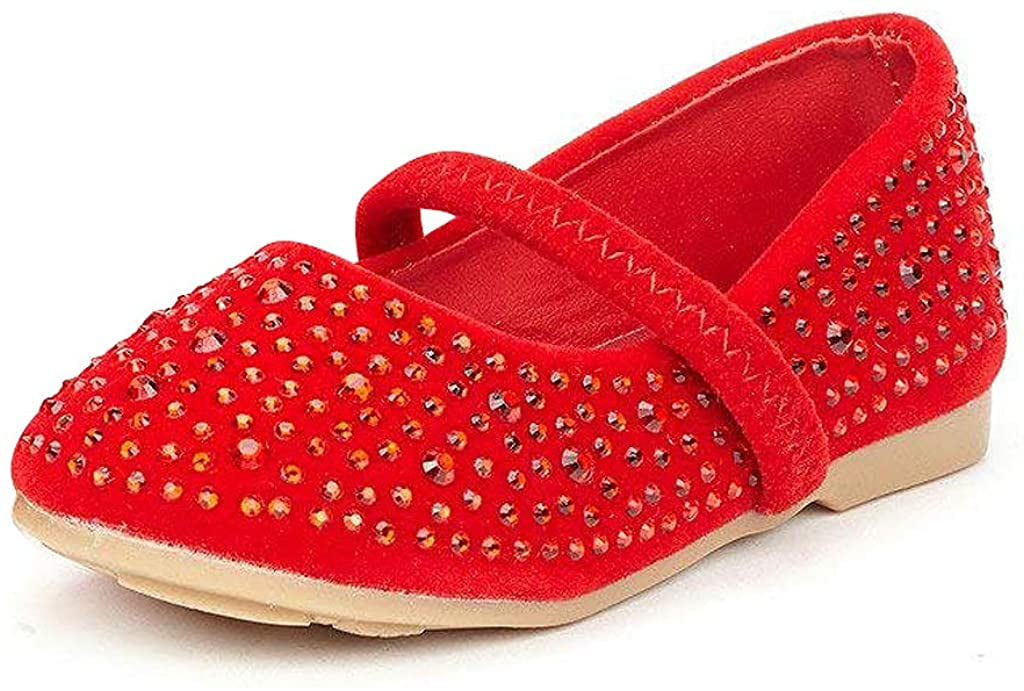 Dream Pairs Kids Girls Rhinestones Ballet Flat Shoes Toddler Fashion ...