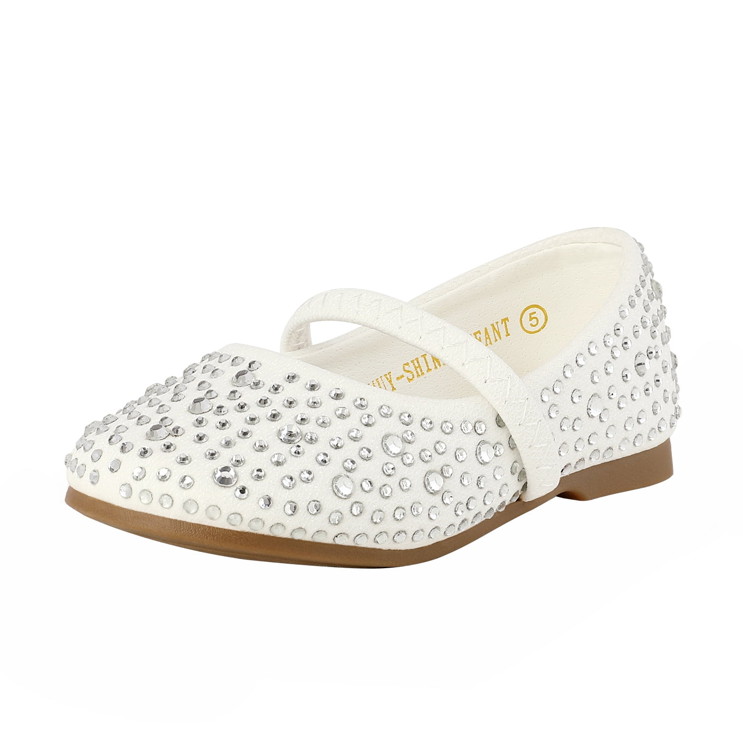 Dream Pairs Kids Girls Rhinestones Ballet Flat Shoes Toddler Fashion ...