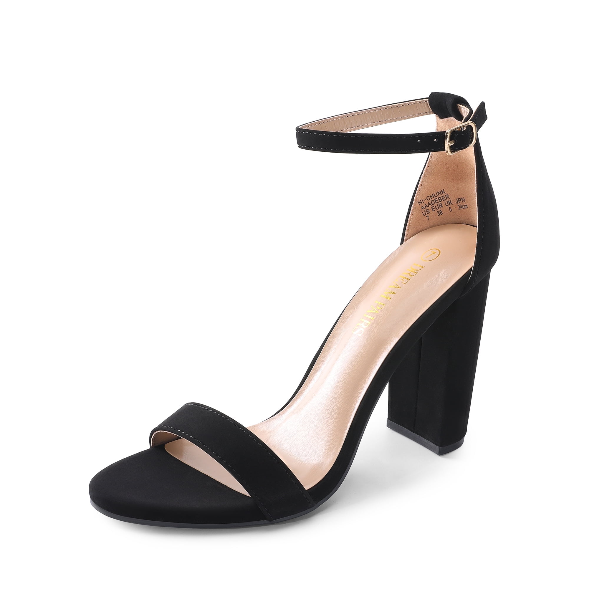 Dream Pairs Women's Ankle Strap Open Toe High Heel Sandals, Size 8 ...