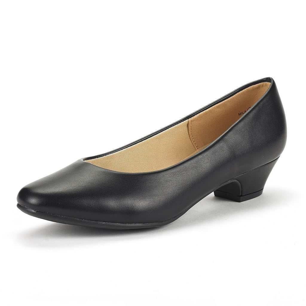 Dream Pairs Women Fashion Heel Pump Shoes Low Chunky Slip On Round Toe ...
