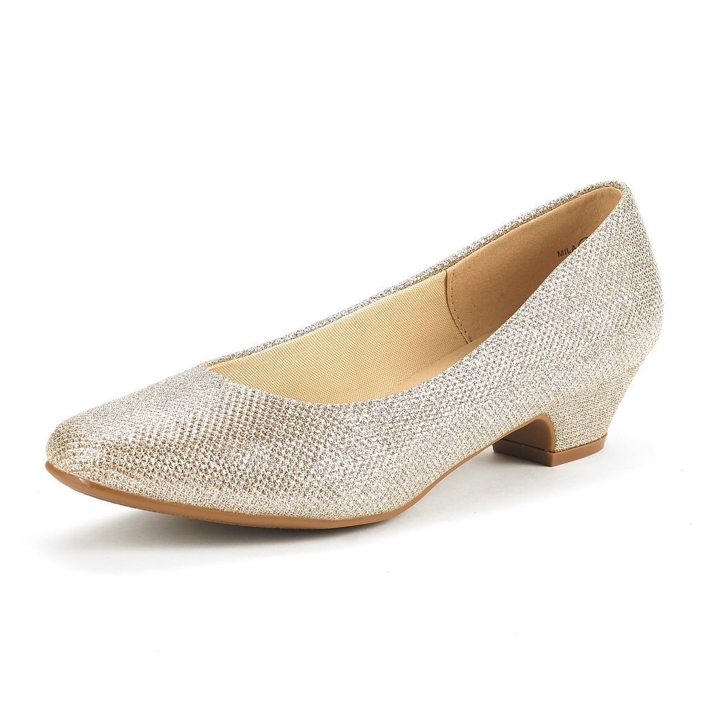 Dream Pairs Women Fashion Heel Pump Shoes Low Chunky Slip On Round Toe ...